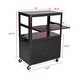 Height Adjustable Rolling AV Cart with Locking Cabinet - Bed Bath ...