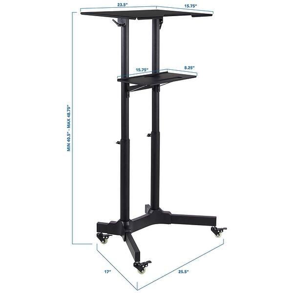 Mount-It! Mobile Standing Height Desk | Portable Podium and Rolling ...