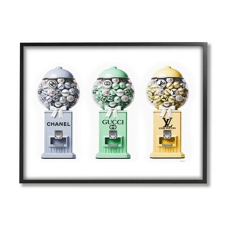 Stupell Pastel Gumball Machines Framed Giclee Art Design by Amanda ...
