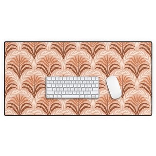 DESIGN dannick Palm leaves arch pattern rust Desk Mat - 31.5" x 15.5 ...