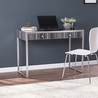 HomeRoots 42" Silver Writing Desk With Two Drawers - Bed Bath & Beyond ...