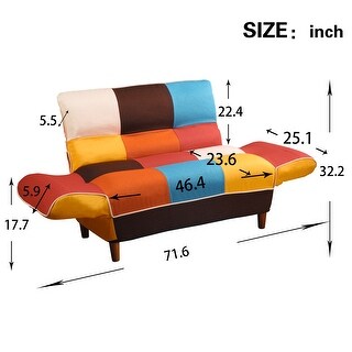 Modern Small Space Color Sleeper Sofa with Solid Wood Legs, Sofa - Bed ...