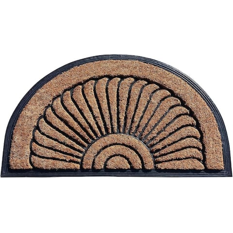 A1 Home Collections Sunburst Half Moon Tapered Edge Rubber Coir Doormat ...