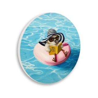 Stupell Bird Reading Book Pool Float Beverly Hills Sun Hat, 12 x 12 ...
