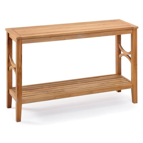 Santorini Grade A Teak Outdoor Console Bar Table - On Sale - Bed Bath ...