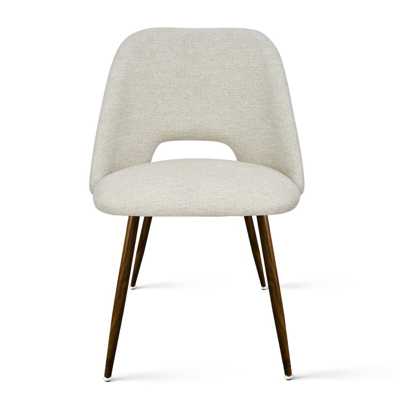 Upholstered Modern Cutout Back Dining Chair with Walnut Leg（Set of 4 ...
