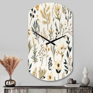 Designart - Botanical Sketched VII - Plants Wall Clocks in Cylinder ...