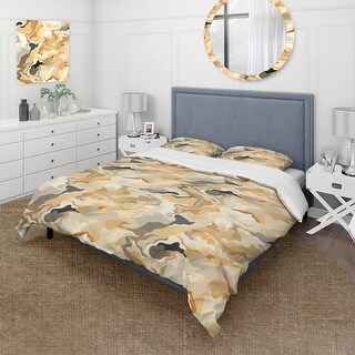 Designart "Desert Sand Dune Camouflage I" modern bedding set with shams ...