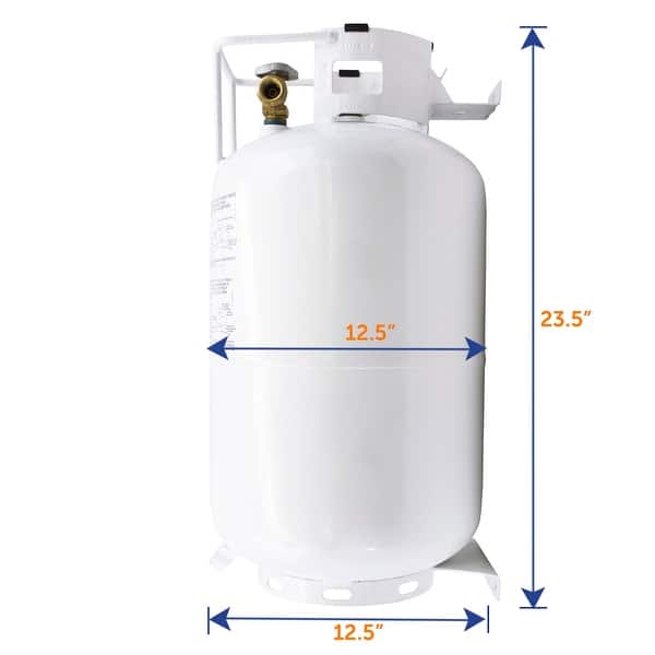 Flame King 30LB Horizontal Propane Cylinder Tank With Valve & Gauge ...