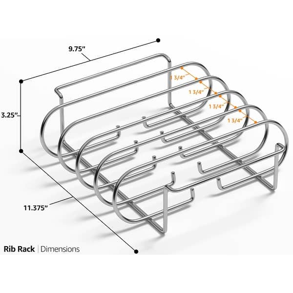 Sorbus Non-Stick Rib Rack - Holds 4 Rib Racks for Grilling & Barbecuing ...