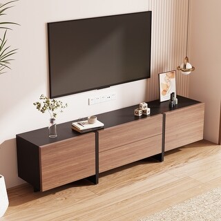 Entertainment Center w/2 Wood -grain Drawers Outward opening Doors - 78 ...