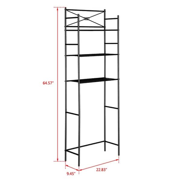 3 Tiers Bathroom Storage Rack Metal Shelf Black - Bed Bath & Beyond ...
