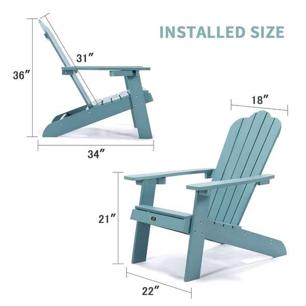 Adirondack All-Weather Chair Backyard Outdoor Furniture Painted Seating ...