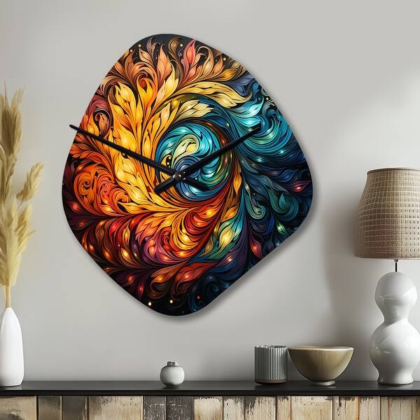 Colorful Indian Art Mystic Rangoli III - Indian Art Wall Clocks in ...