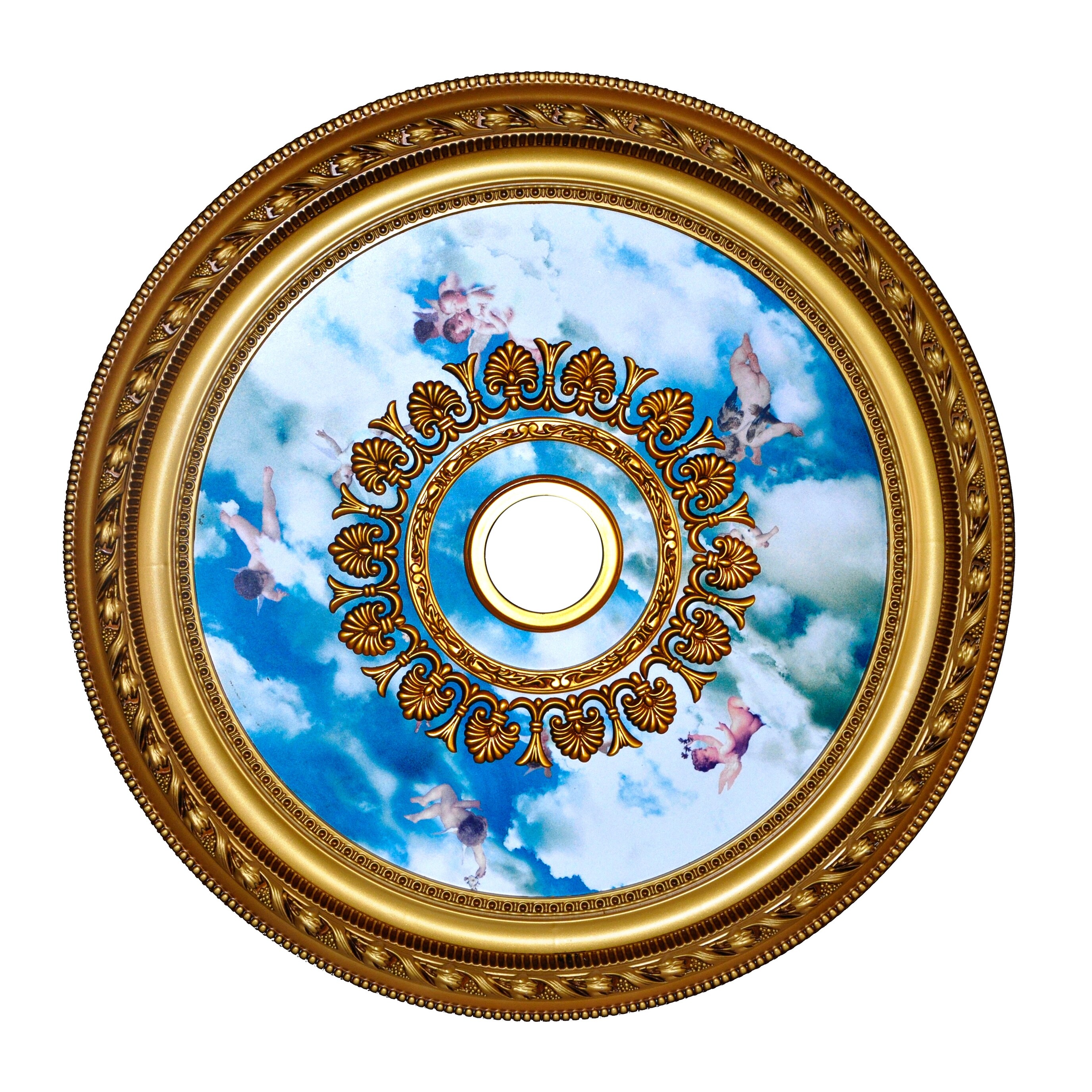 Artistry Lighting, Round 40" Antique Gold Ceiling Medallion Carved ...