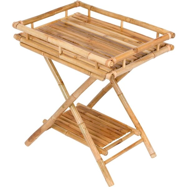 Bamboo Butler Table With Removable Serving Tray - Green - Bed Bath ...