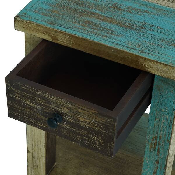 Meader Mango Wood Handmade Distressed Large Side Table by Christopher ...