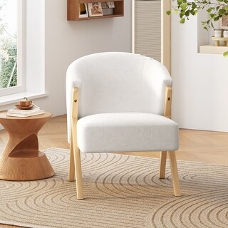 Modern Accent Chairs Curved Back Arm Chairs Wooden Frame Lounge Chair ...