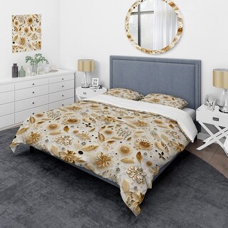 Designart "White And Gold Glam Marble Pattern " glam bedding set with ...