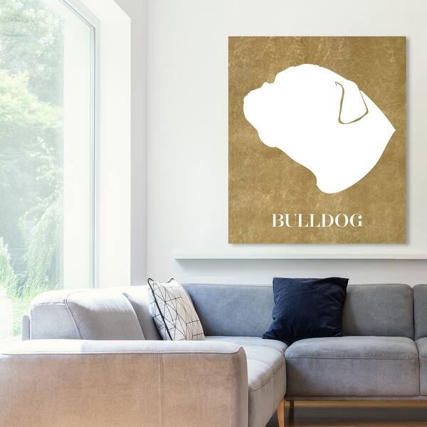 Oliver Gal 'Bulldog Inverted' Animals Wall Art Canvas Print - Gold ...