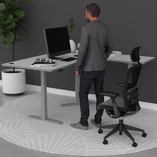 Quantum Series L-Shaped Electric Height Adjustable Desk 6' X 6' - Bed ...