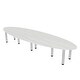 10 Person Oval Conference Table 12'x4' with Power And Data Post Legs ...