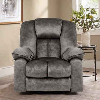 Velvet Oversize Swivel Rocker Recliner Chair with Massage, Heating, USB ...