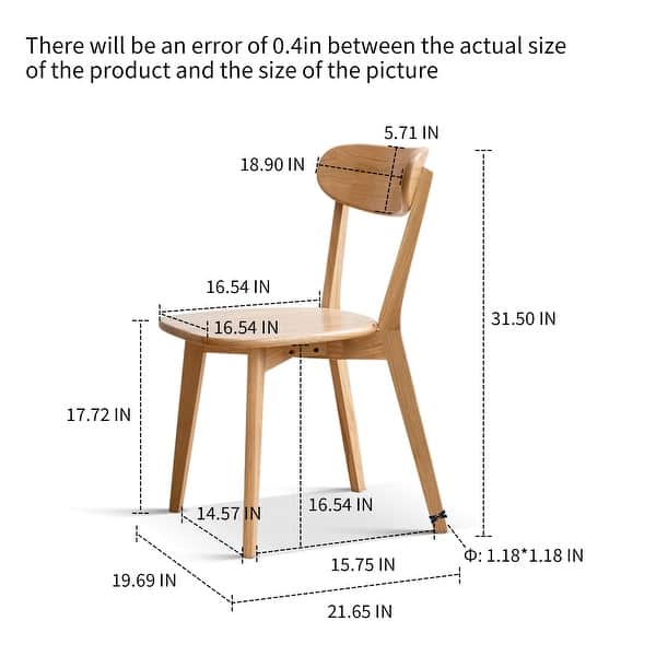 Dining chair wooden FAS grade oak natural wood made - Bed Bath & Beyond ...