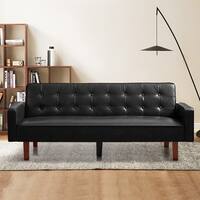 Sofa Bed Couch Faux Leather Loveseat Sofa Convertible Modern Futon ...