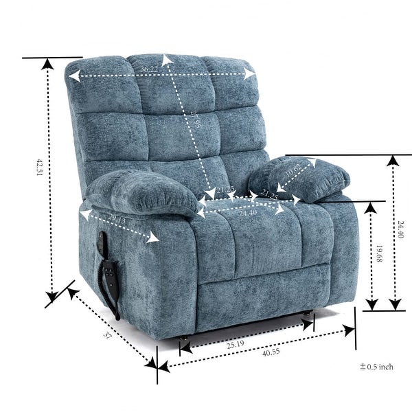 Lift Recliner Chair Heat Massage Dual Motor Infinite Position Up to 300 ...