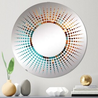 Designart "Elixir Cacao Ice Cream Liquid I" cacao Turquoise Wall Mirror ...