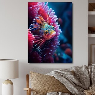 Designart "Tropical Red Deep Sea Fish Nature Photography" Animal Fish ...
