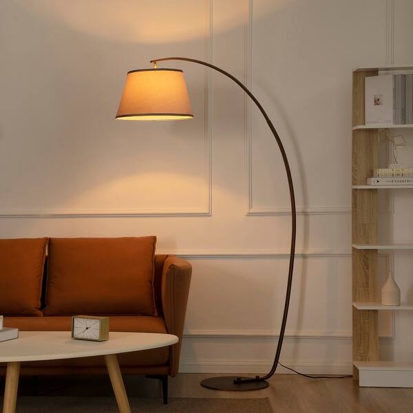 HOMCOM Arched Floor Lamp, Modern Standing Lamp with Foot Switch & Metal ...
