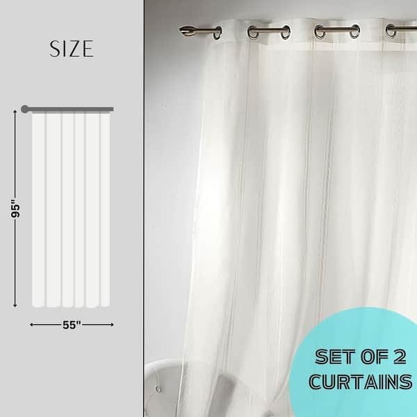 Sheer Curtain Extra Wide Window Panel with Stripes Light & Airy Drapery ...