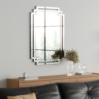 Large Wall-Mounted Silver Decorative Rectangular Wall Mirror for Home ...