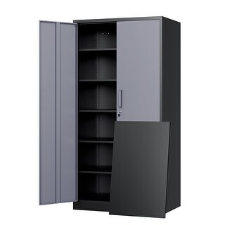 Storage Cabinet with Lock - 72" Garage Storage Cabinet with 2 Locking ...