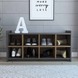 Brown Rectangle Shoe Rack with 8-Compartment Storage - Bed Bath ...