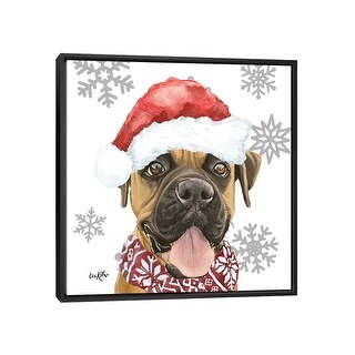 iCanvas "Christmas Boxer" by Hippie Hound Studios Framed - Bed Bath ...