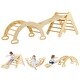 Costway 3-in-1 Kids Climber Set Toddler Wooden Play Arch with Sliding ...