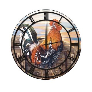 Wall Clock with Full Coverage Art - A New Day - Black Numbers - 24" x ...