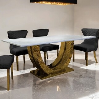 Furniture of America Thaddeus Modern U-shaped 79-inch Dining Table with ...