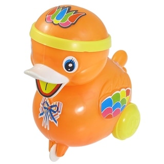 Orange Plastic Catoon Duck Shape 3-Wheel Pull String Toy for Child ...