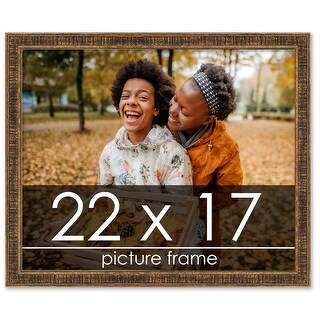 22x17 Distressed/Aged Black Complete Wood Picture Frame with UV Acrylic ...