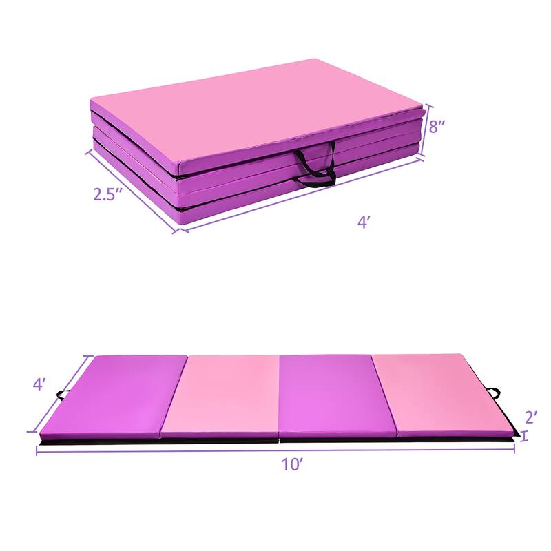 4'x10'x2'' Gymnastics Mat Folding Anti-Tear Gymnastics Panel Mats ...
