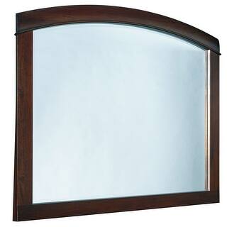 46 Inch Rectangular Arched Wooden Frame Mirror, Brown - Bed Bath ...