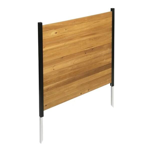 Outdoor No Dig Wood Privacy Screen Enclosure(42in H x 38in W - 2 Panels ...