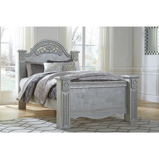 Zolena Queen Poster Rails Champagne B357-98 Poster Rails - Bed Bath ...