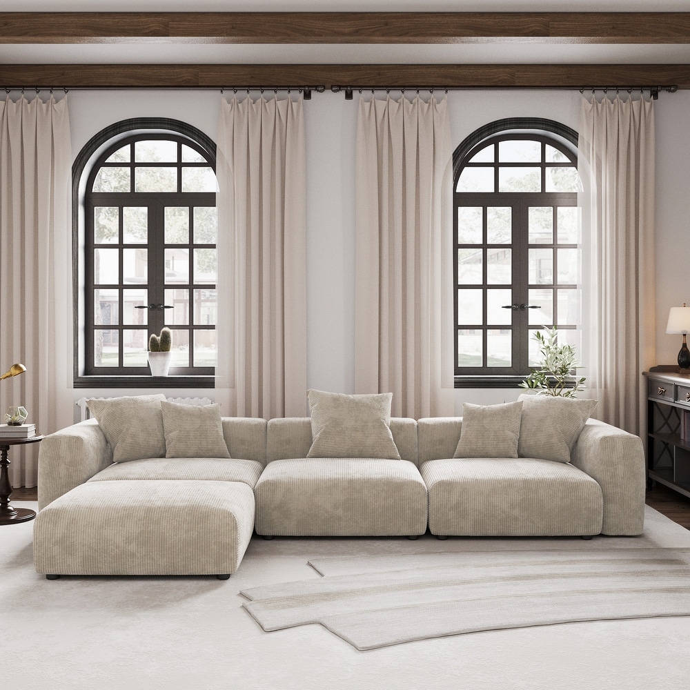 Beige Modular Mid Century Modern Sectional Sofas Bed Bath Beyond