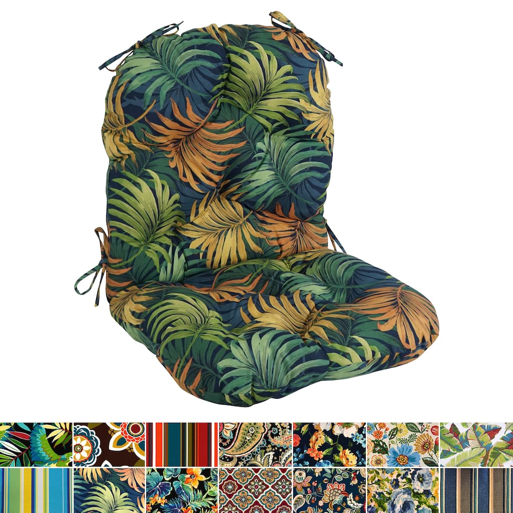 20-inch by 42-inch Three-section Outdoor Seat/Back Chair Cushion - On ...