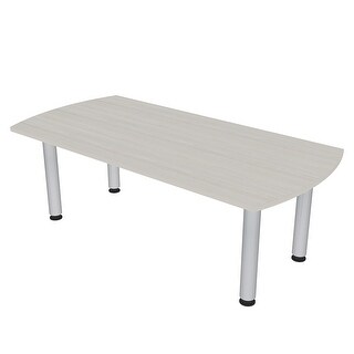 3X5 Arc Rectangle Conference Table With Silver Post Leg Power And Data ...